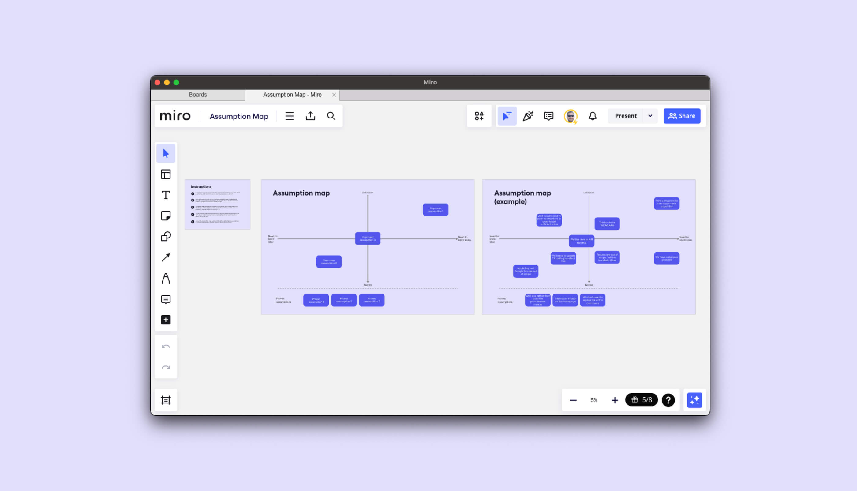 Template: Assumption map