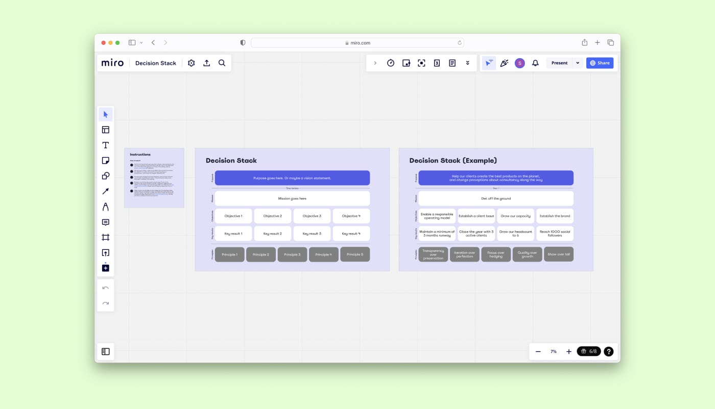 Template: Decision stack